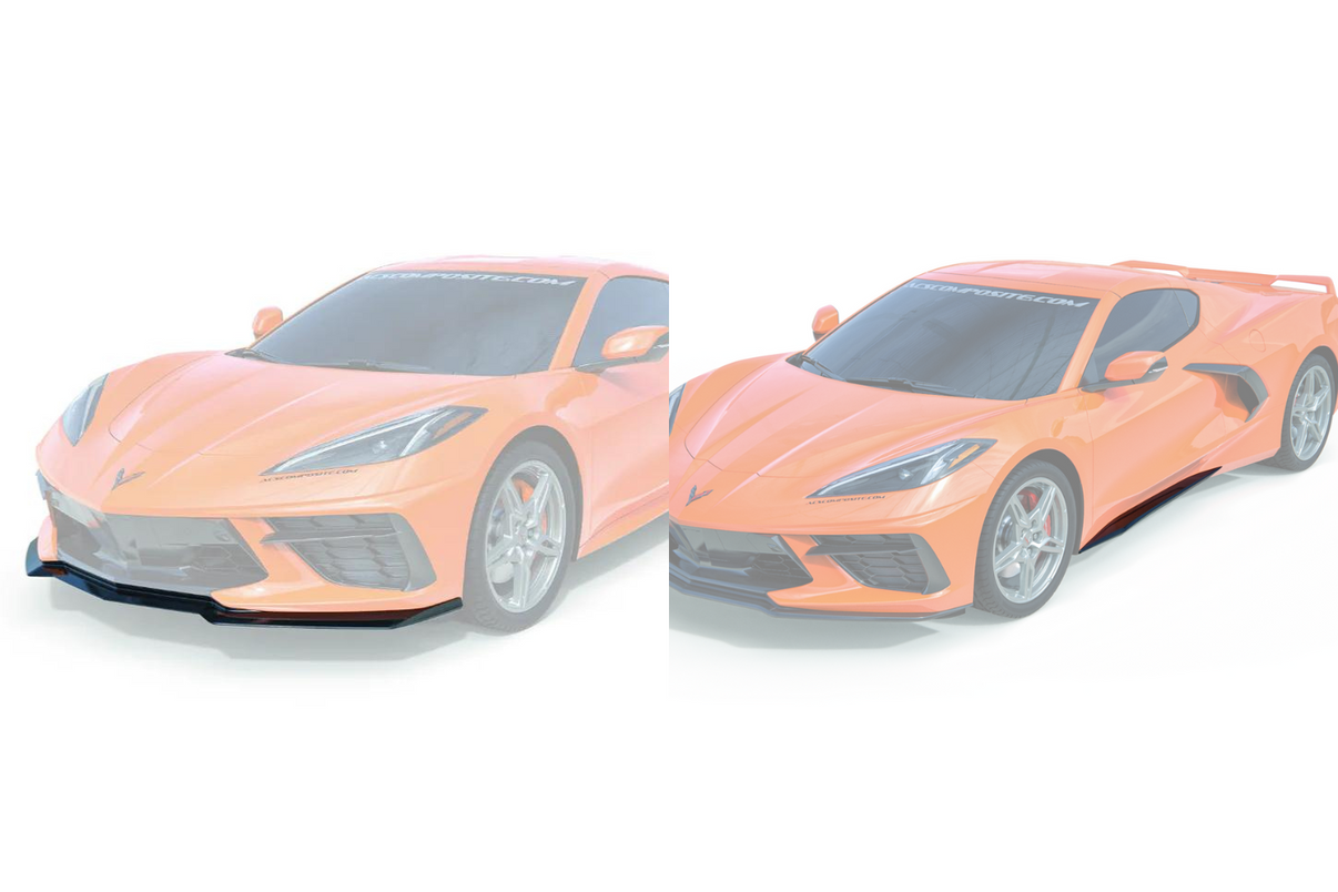 C8 Corvette Stingray Aeropack | Splitter + Side Rocker Combo Package ...