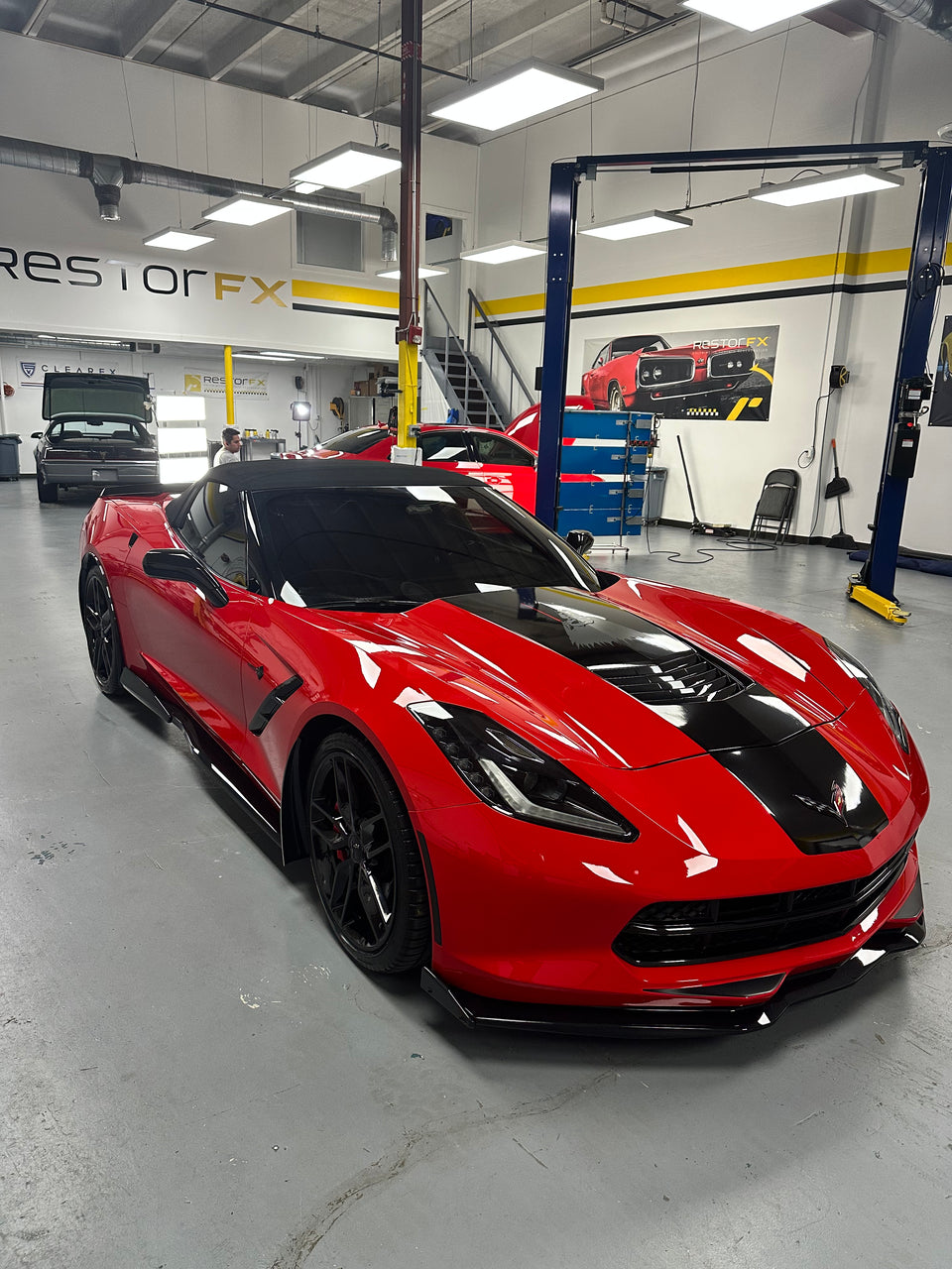 ACS C8 Canards on a Sebring Orange C8 with the ACS 5VM Front Splitter