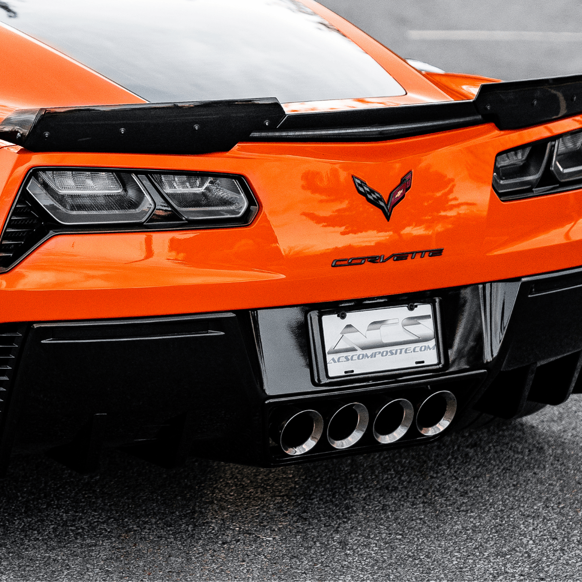 License Plate Frame | Carbon Flash Black | Corvette | ACS Composite ...