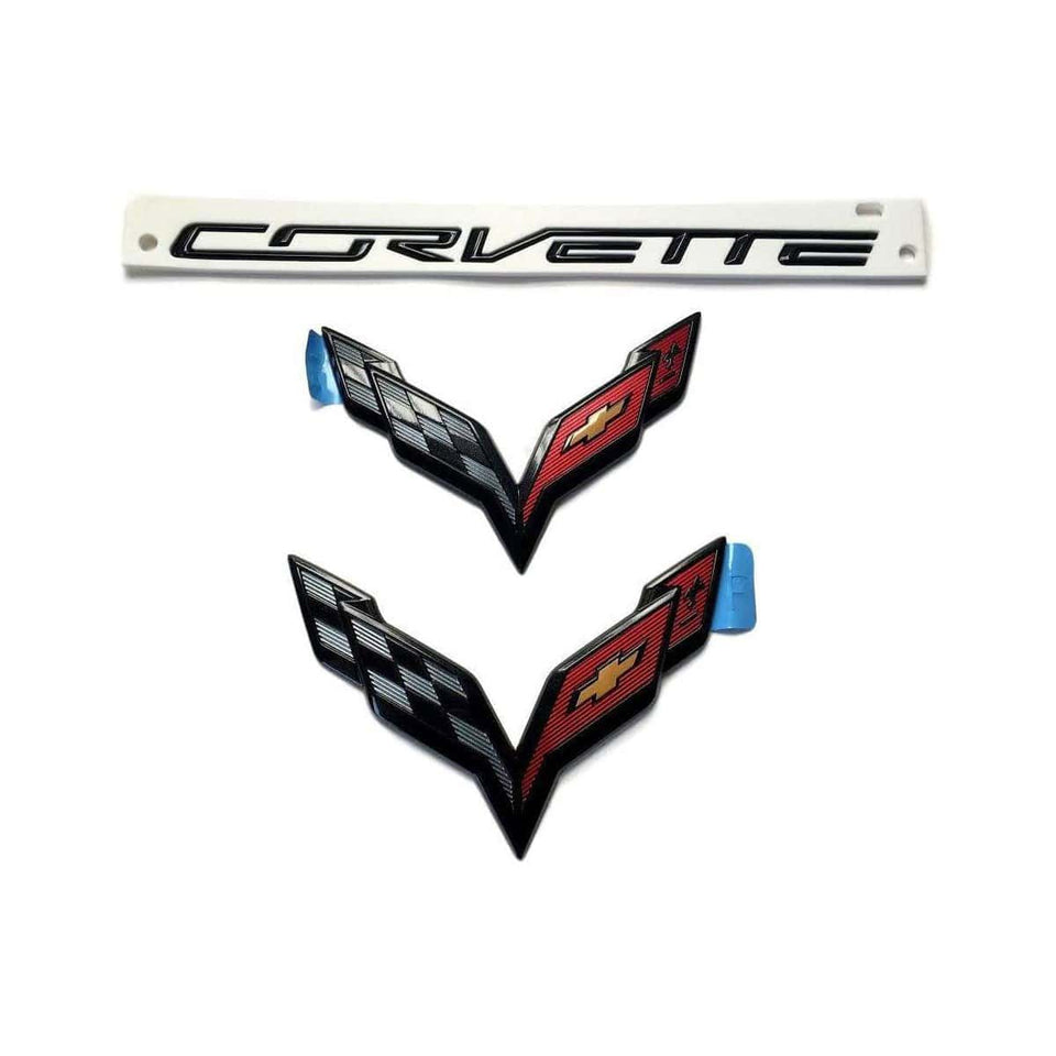 C7 Corvette Carbon Flash Emblem Kit [45-4-130]CFZ: Front and rear ...