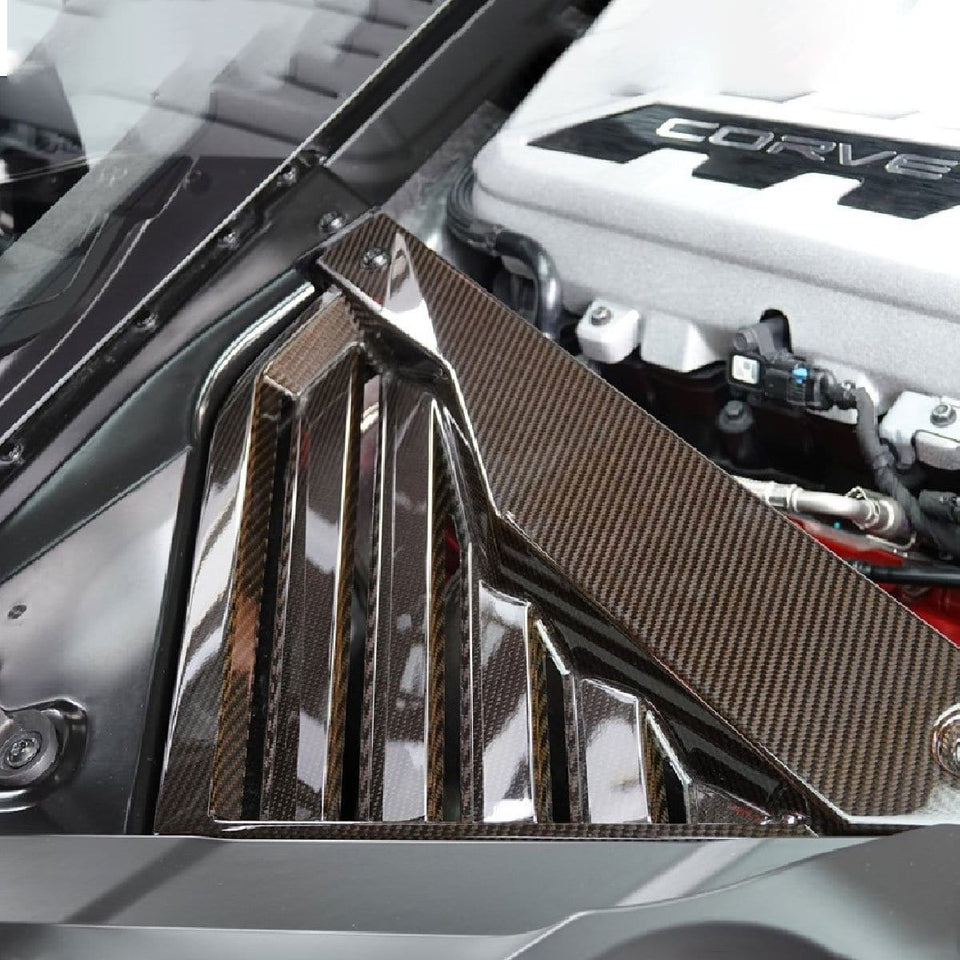 Carbon Fiber Louvered Engine Bay Panels for C8 Corvette | ACS Composite ...