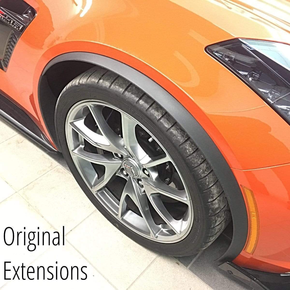 Front Fender Extensions | Carbon Flash Metallic Black | C7 Corvette Z06 ...
