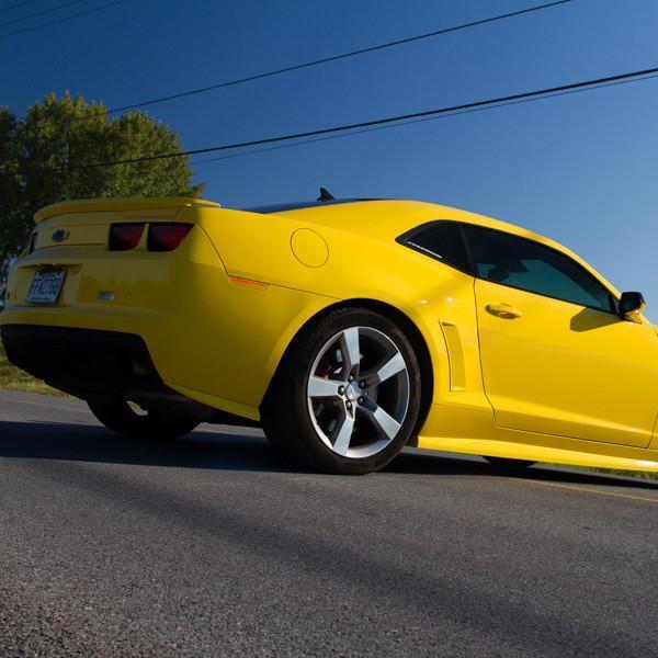 ACS Composite Rear Bumper Side Extensions [33-4-137] in black on a Camaro.